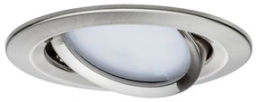 Paulmann 93447 LED Coin Nova round, set kulatých bodovek v úpravě broušená ocel, 3x6,5W LED 2700K, prům.8,4cm