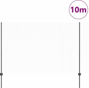 Hexagonální plot s podpěrou 10 x 1,5 m Ocel potažená PVC Šedá 3336834
