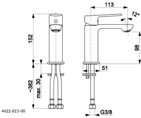 KFA Armatura 4422-815-00 - Umyvadlová baterie + výpusť AGAT 15,2 cm lesklý chrom