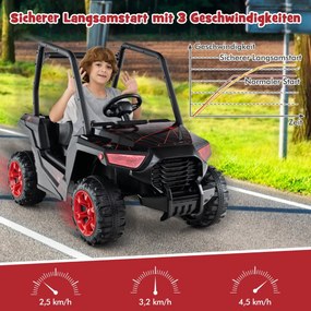 Costway Dětské elektrické autíčko s 2,4 G dálkovým ovládáním 24 V – černý