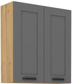 Kuchyňská skříňka LUNA 80 G-90 2F korpus: dub artisan, barva dvířek: šedá DUST