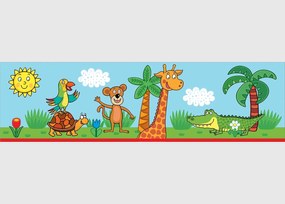Dětská samolepící bordura na zeď Žirafa | 5 m x 9.7 cm | DWBD8093