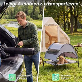 Costway Vyvýšený pelíšek pro psa s nebesy Lehátko pro psy – 78,5 × 63 × 70 cm