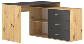 Psací stůl se zásuvkami a univerzálním rohem P/L JULES dub artisan/antracit 5904804550462