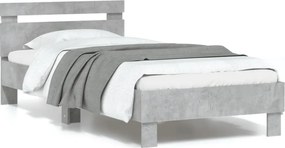 vidaXL Rám postele s čelem a LED osvětlením 90 x 190 cm [838745] Barva: Betonová šedá