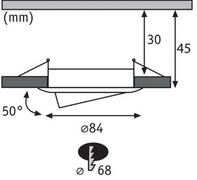Paulmann 93877 Premium LED Slim Coin Satin, náklopná zápustná bodovka 1x6,8W LED 2700K stmívatelná, kartáčovaný kov, prům. 8,4cm