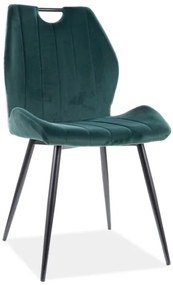 Jídelní čalouněná židle CORA VELVET zelená/černá
