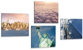 Set obrazů New York v jedinečných barvách Varianta: 4x 60x60