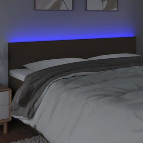 Čelo postele s LED tmavě hnědé 160x5x78/88 cm textil 3121341