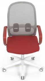 Kancelářská židle šedý MESH a červená plastový kříž houpací mech. KA-S425 RED