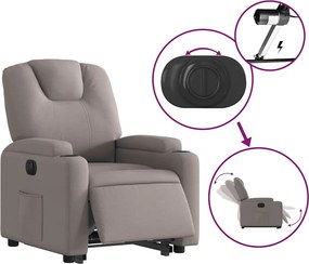 Elektrické zvedací polohovací křeslo taupe textil 3204400