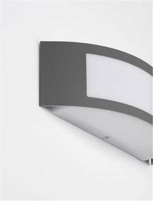 NV 9020933 Venkovní nástěnné svítidlo ZENITH tmavě šedý hliník akrylový difuzor proti oslnění E27 1x12W 220-240V bez žárovky IP44 - NOVA LUCE