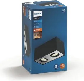 Philips Box 2x4,5W černá / LED stropní bodové svítidlo / 1000 lm / 220
