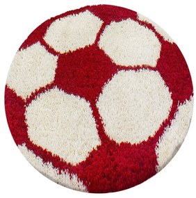 Ayyildiz, Dětský kusový koberec Fun 6001 red, 120x120 (průměr) kruh, červená, dětský pokoj