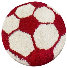 Ayyildiz, Dětský kusový koberec Fun 6001 red, 120x120 (průměr) kruh, červená, dětský pokoj
