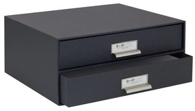 Tmavě šedý 2patrový šuplík na dokumenty Bigso Box of Sweden Birger, 33 x 22,5 cm