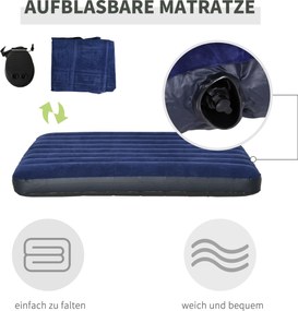 Campingzelt-Set für 2 Personen mit Feldbett und Luftmatratze Grün