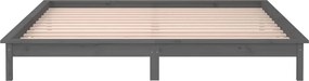 vidaXL Rám postele s LED světlem 135x190 cm Double masivní dřevo [820648] Barva: Bílá