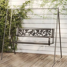 Zahradní houpací lavice 125 cm ocel a plast černá 317145