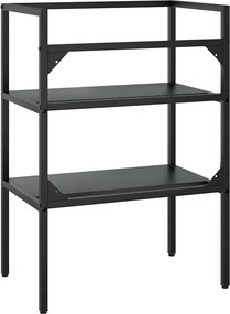 Koupelnový regál pod umyvadlo černý 59 x 38 x 83 cm železo 338488