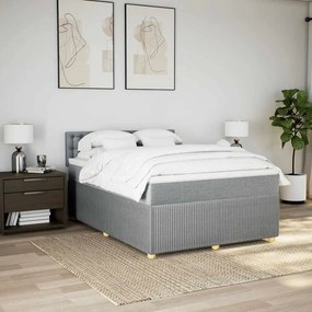 Box spring postel s matrací světle šedá 140 x 200 cm textil 3287493