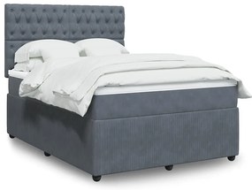 Box spring postel s matrací tmavě šedý 140 x 190 cm samet 3294641