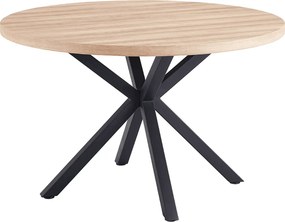 Jedálenský stůl, dub sonoma / čierna, průměr 120 cm, MEDOR