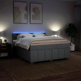 Box spring postel s matrací světle šedá 180 x 200 cm textil 3289461
