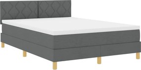 Postel s boxspringem s polštářem Tmavě šedá 140 x 190 cm textil 3338994