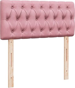 Box spring postel s matrací růžová 90x200 cm samet 3287649