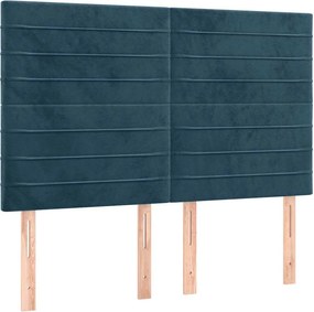 Box spring postel s matrací tmavě modrá 140x190 cm samet 3129271