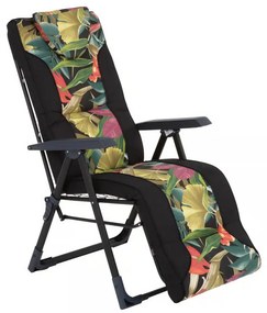 Polohovací zahradní křeslo s podnožkou Mijas Plus Black Edition L150-23IB PATIO