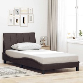 Rám postele bez matrace Hanko tmavě hnědá 100 x 200 cm textil 3310443