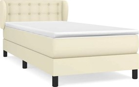Box spring postel s matrací krémová 90x190 cm umělá kůže 3127285