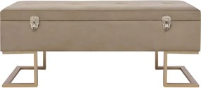 Lavice s úložným prostorem 105 cm béžová samet 247574