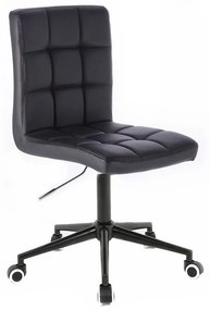 LuxuryForm DESIGN Otočná židle TOLEDO na černé podstavě s kolečky - černá