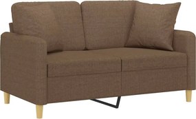 2místná pohovka s polštáři hnědá 120 cm textil 3200904