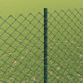 Plot s řetězovým odkazem a sloupkem 10 x 1,4 m Zelená Síťovina 3336234