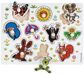 Dřevěné vkládací puzzle s Krtečkem a kamarády - velké