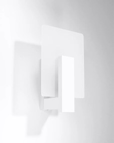 Nástěnné svítidlo Lappo, 1x mléčné skleněné stínítko, dřevo v bílé barvě
