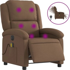 Elektrické masážní polohovací křeslo hnědé textil 3204156