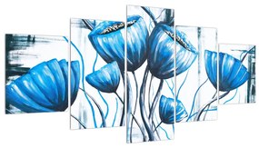 Obraz modrých makovic (150x80 cm)