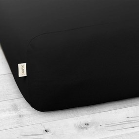 Jersey prostěradlo černé na výšku matrace do 30 cm Velikost: 180 x 200