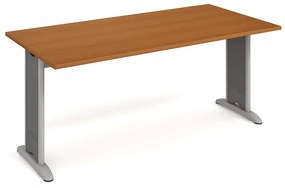 Stůl jednací rovný 180 cm - Hobis Flex FJ 1800 Dekor stolové desky: třešeň, Barva nohou: Stříbrná