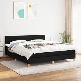 Box spring postel s matrací černá 180x200 cm textil 3140715