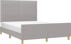 Rám postele bez matrace světle šedý 140 x 190 cm textil 3125211