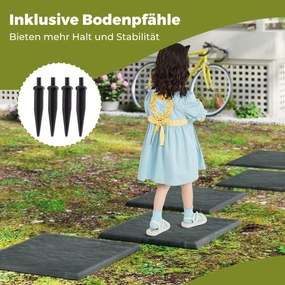 Costway Sada 16 nášlapných kamenů pro zahradní dlažební desky z – 39,5 × 39,5 cm