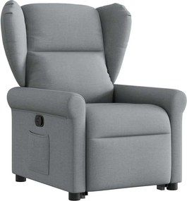 Zvedací polohovací křeslo světle šedé textil 3303374