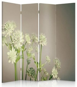 Ozdobný paraván Polní květiny rostliny - 145x170 cm, čtyřdílný, klasický paraván