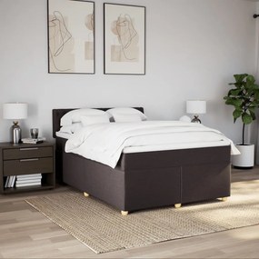 Box spring postel s matrací tmavě hnědá 160x200 cm textil 3289041
